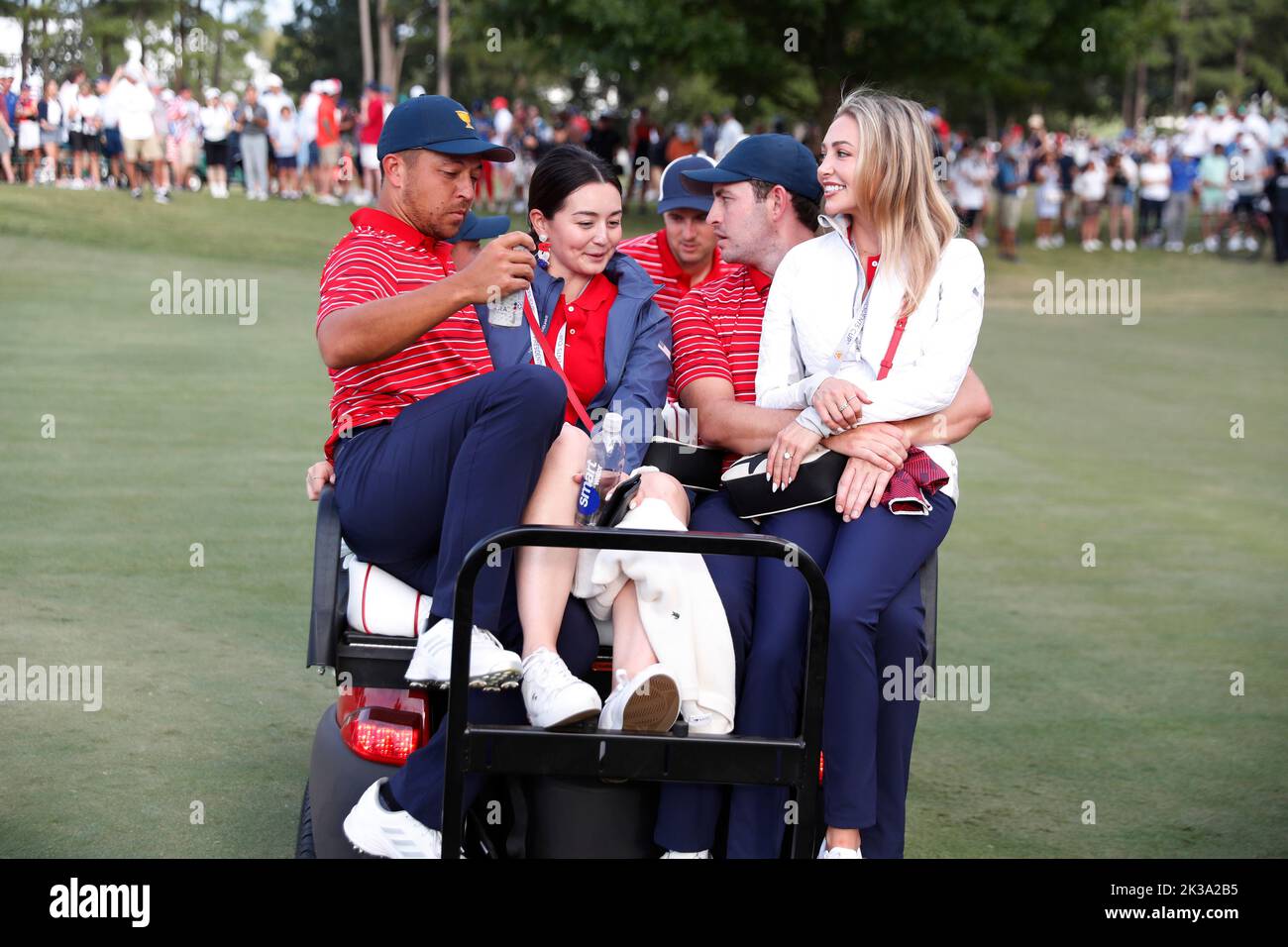 CHARLOTTE, NC - SEPTEMBER 25: USA Presidents Cup golfer Xander Schauffele and his wife Maya ...