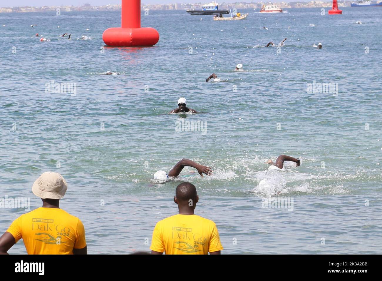 Dakar, Senegal. 25th Sep, 2022. Competitors swim during the 33rd Dakar ...