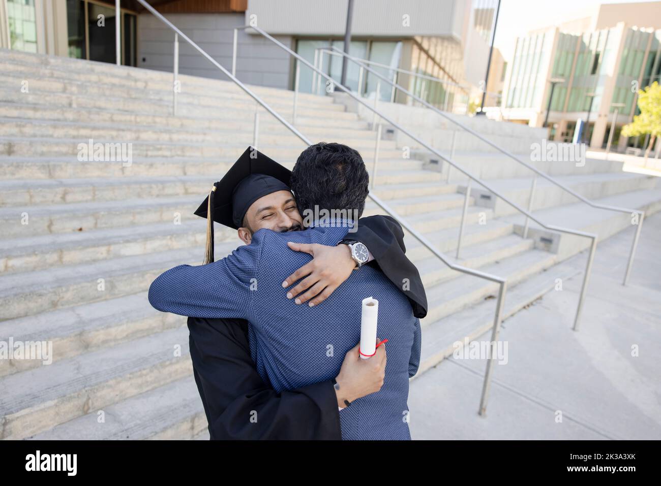 Son hugging father hi-res stock photography and images - Alamy