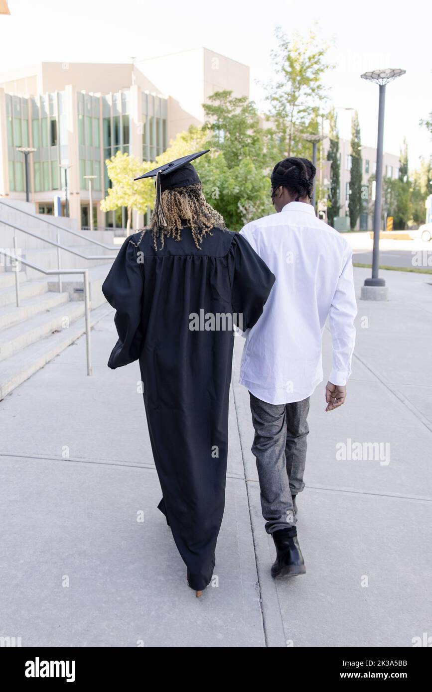 Graduation gown walking celebration achievement pride hi-res stock ...