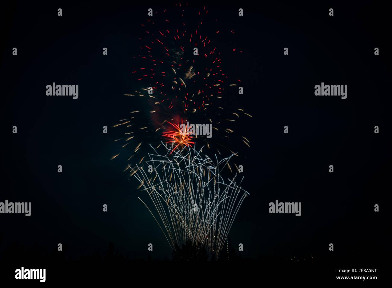 Vibrant fireworks during the Canada Day in Edmonton Stock Photo - Alamy