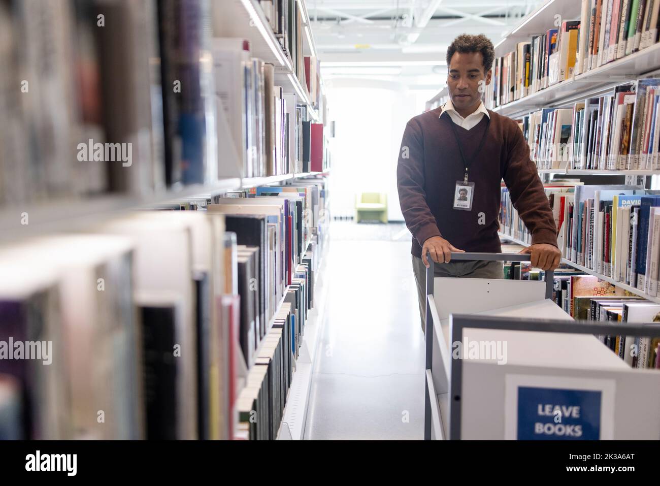 Male librarian cart hi-res stock photography and images - Alamy
