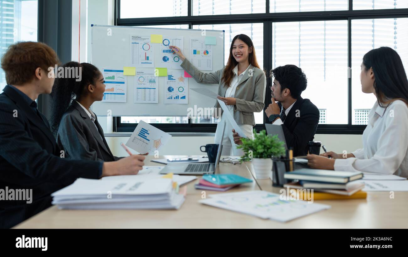 Multicultural Business people meeting at board room to brainstorming ...