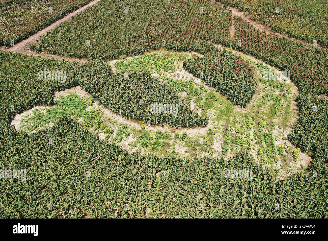 HANGZHOU, CHINA - SEPTEMBER 26, 2022 - An aerial view shows a "Welcome ...