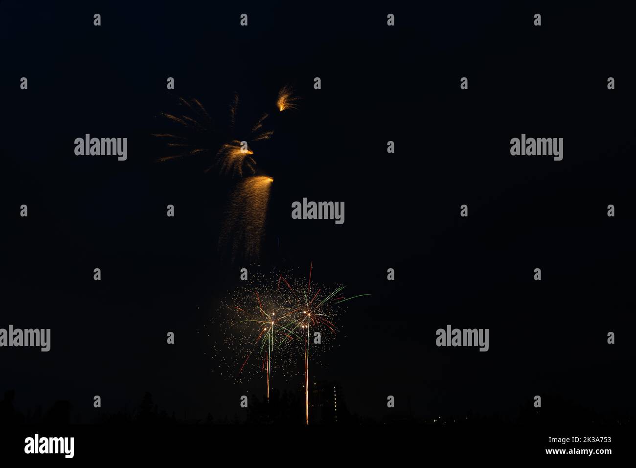 Vibrant fireworks during the Canada Day in Edmonton Stock Photo - Alamy