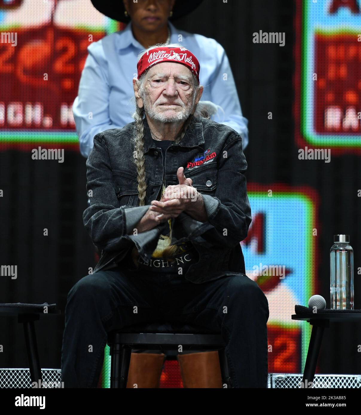 September 24, 2022, Raleigh, North Carolina, USA: WILLIE NELSON talks ...