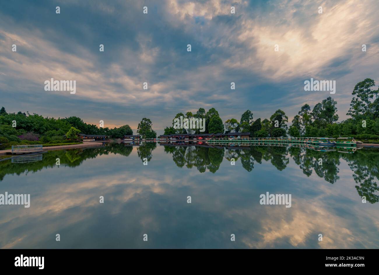 The mountain-top lake scenery of the"Hua Wu Ren Ren" scenic spot in ...