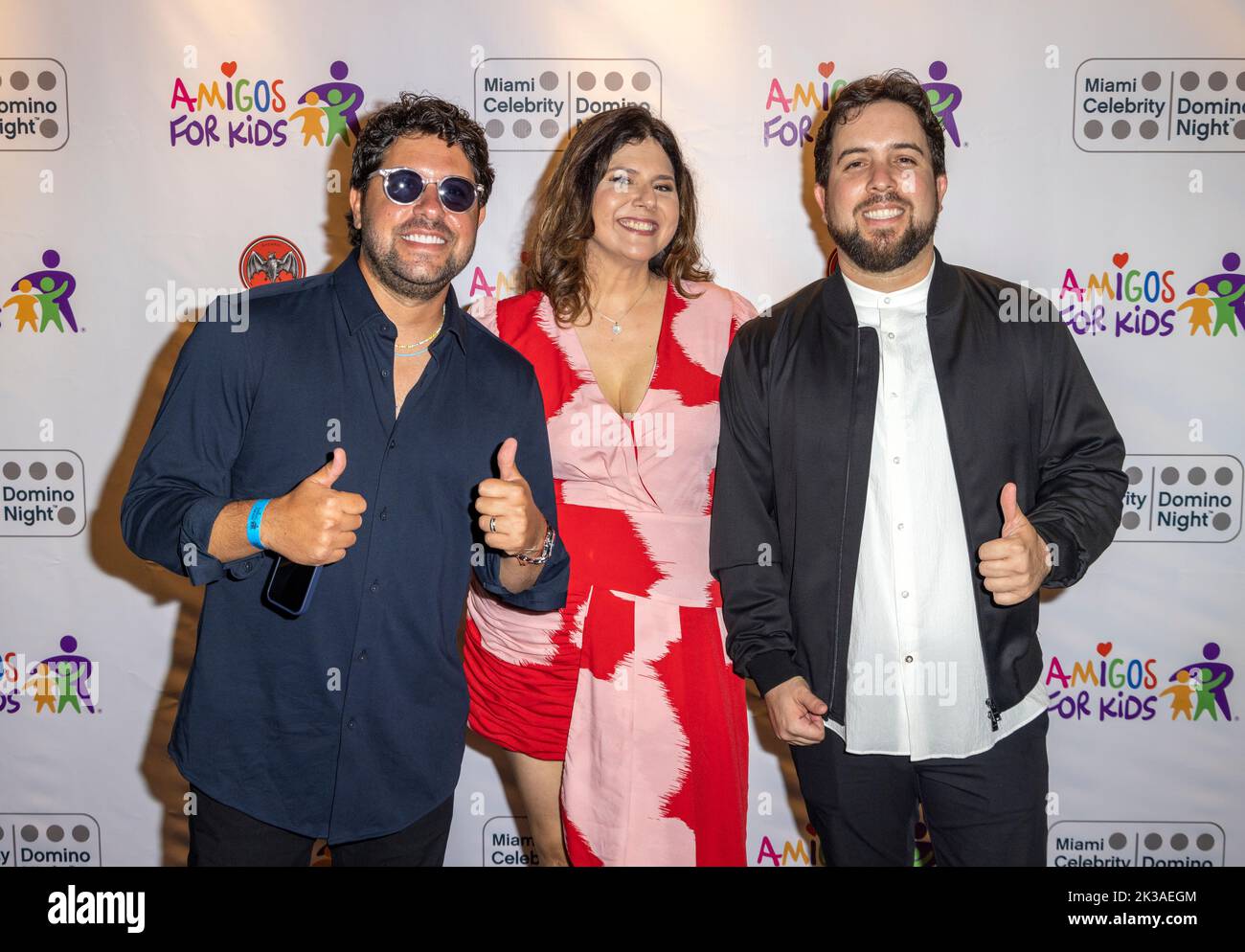 MIAMI, FL - SEP 24: Los Pichi Boys and (C) Cristy Clavijo KIsh are seen ...