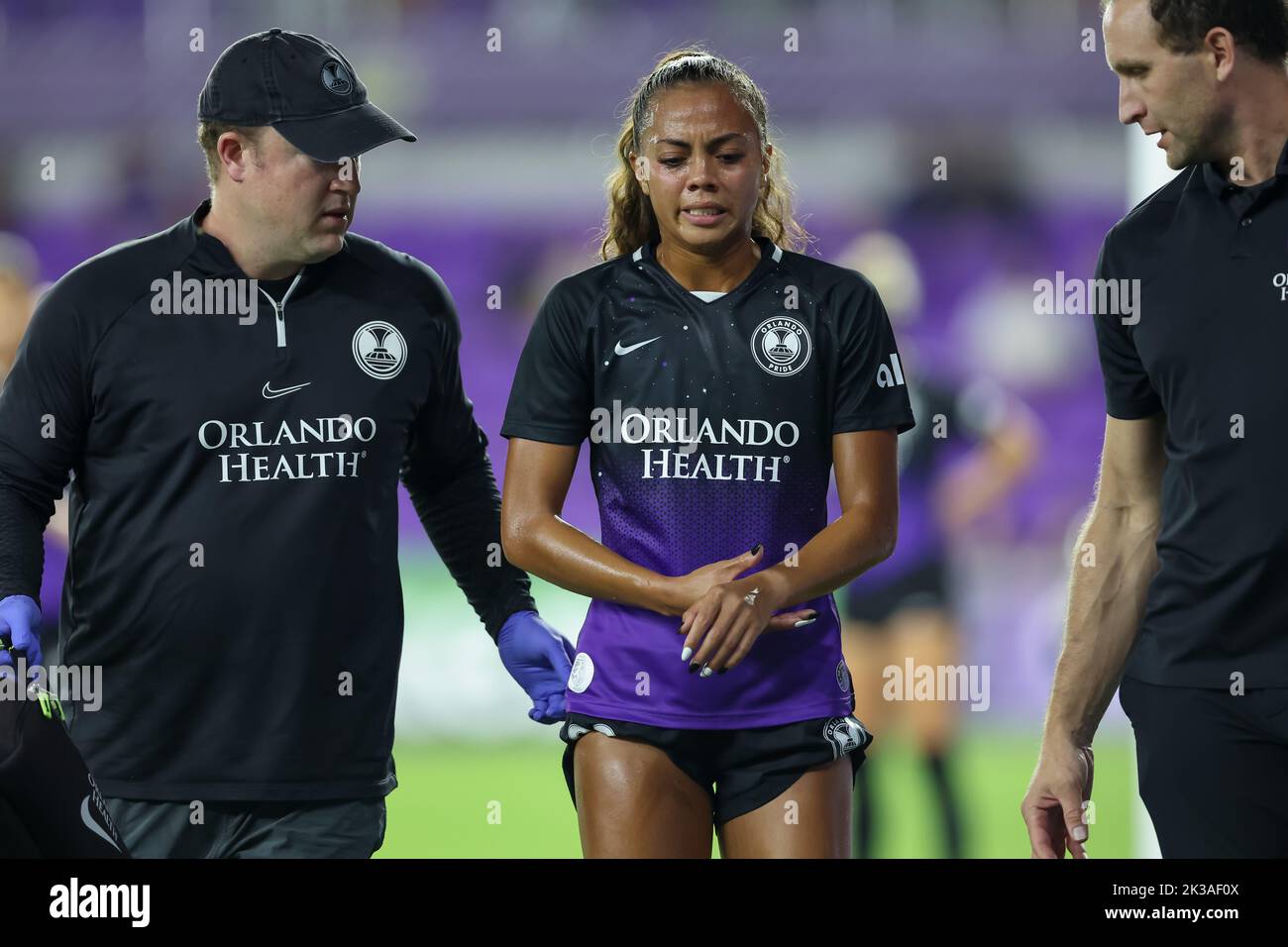 September 25, 2022: Orlando Pride forward ALLY WATT (33) gets attended ...