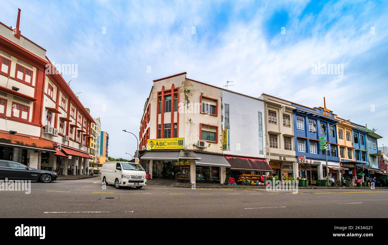 Shophouses and street view of Geylang district in Singapore Stock Photo ...