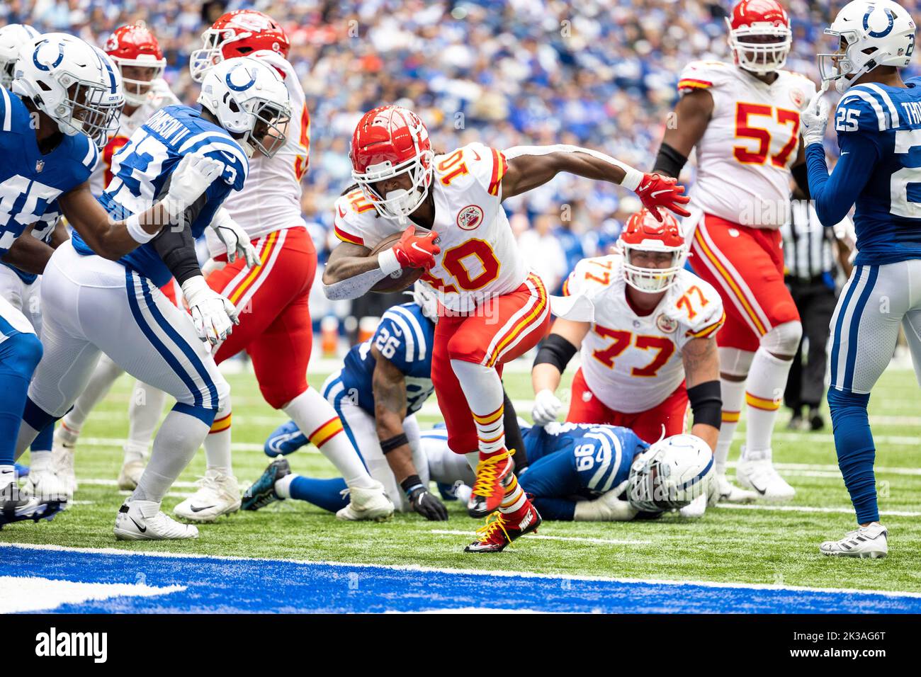 Indianapolis, Indiana, USA. 25th Sep, 2022. Kansas City Chiefs running ...