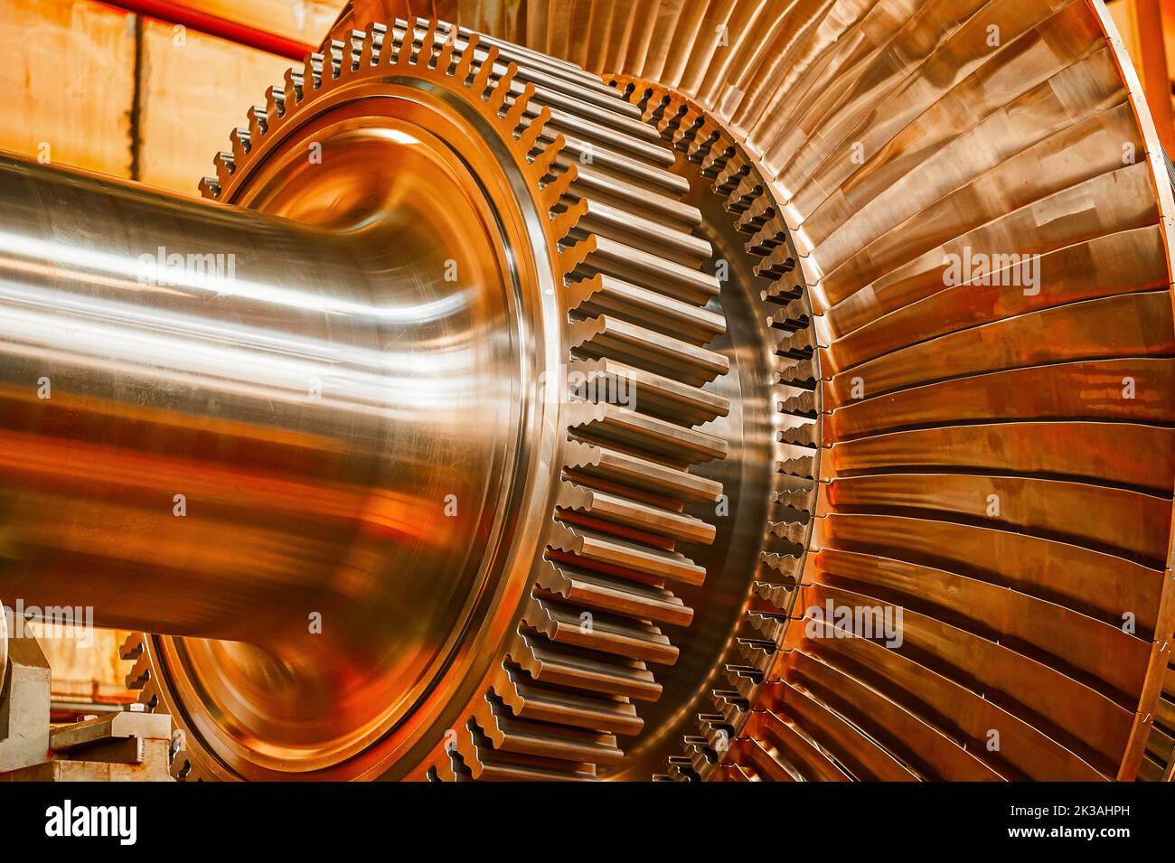 Rotor of modern steam turbine in plant workshop closeup Stock Photo - Alamy