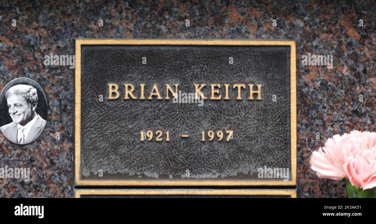 Los Angeles CA: Brian Keith Grave at Hollywood Forever Cemetery. Credit ...