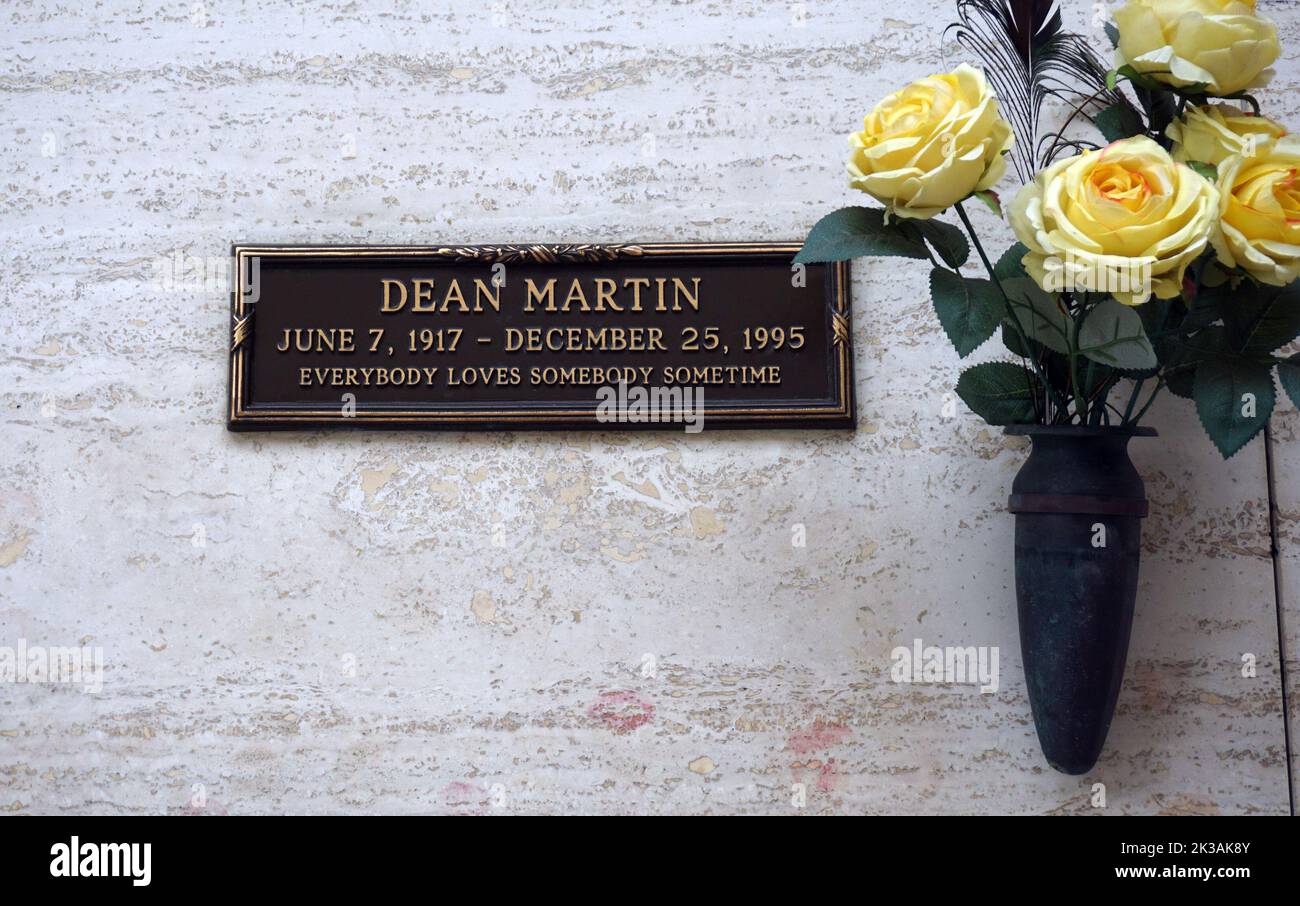Los Angeles CA: Dean Martin Grave at Hollywood Forever Cemetery. Credit ...
