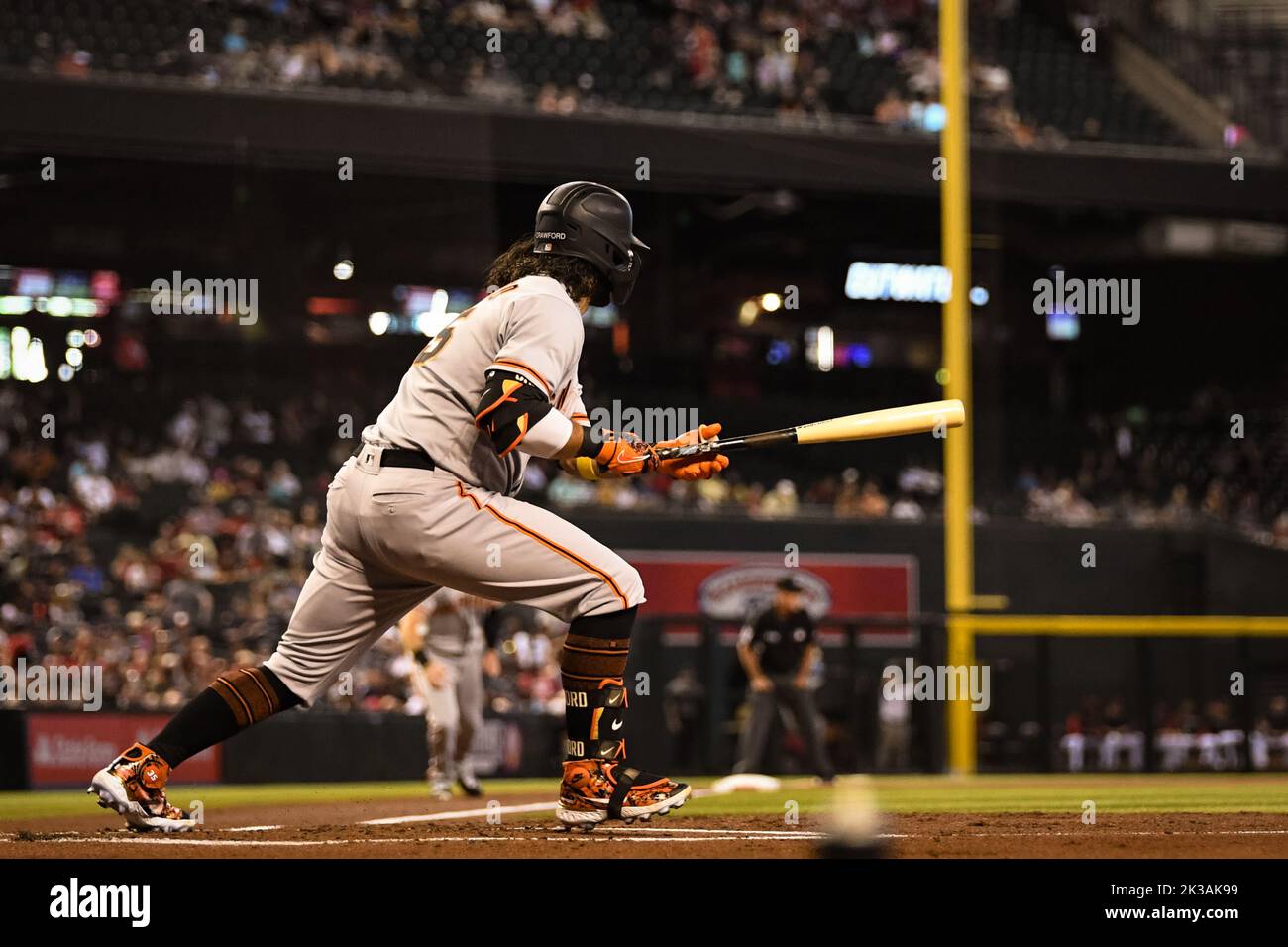 San Francisco Giants shortstop Brandon Crawford (35) grounds out ...