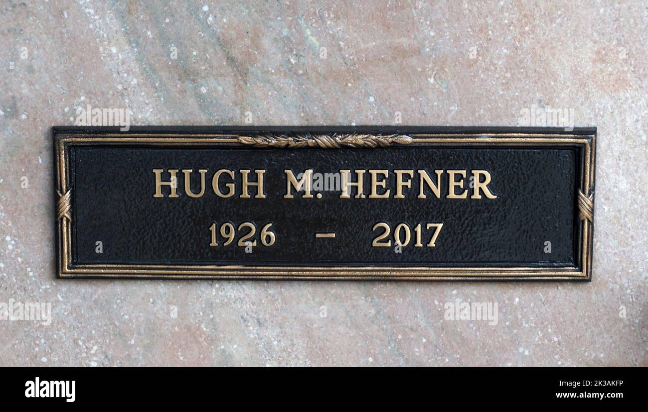 Los Angeles CA: Hugh Heffner Grave at Hollywood Forever Cemetery ...