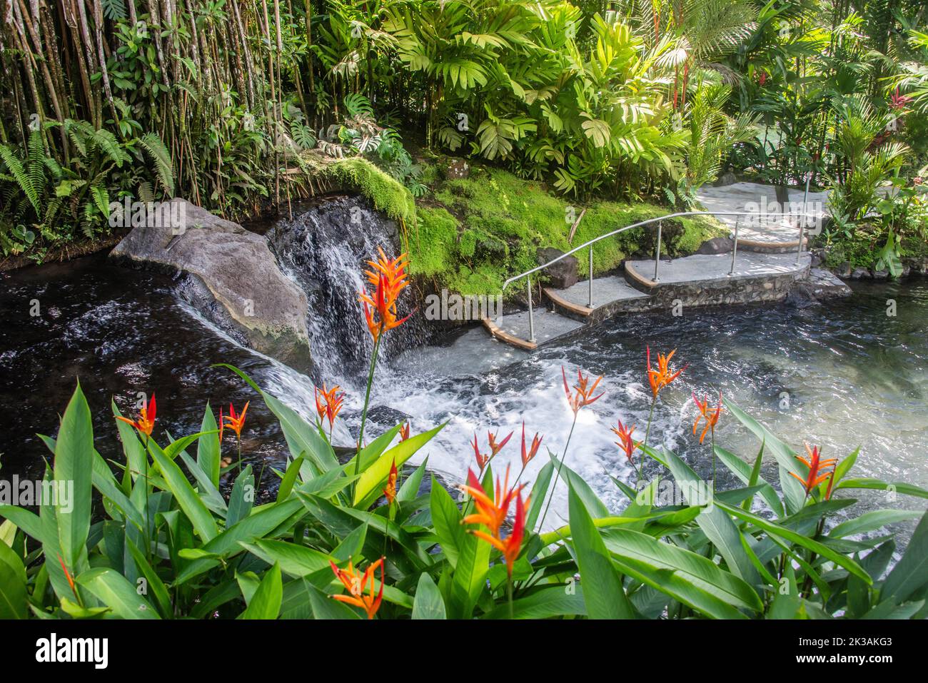 Enjoying a hot river at Tabacon Hot Springs, La Fortuna, Costa Rica ...