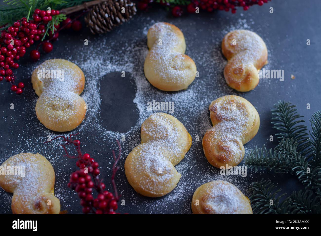 homemade swedish saffron buns, lussekatt Stock Photo - Alamy