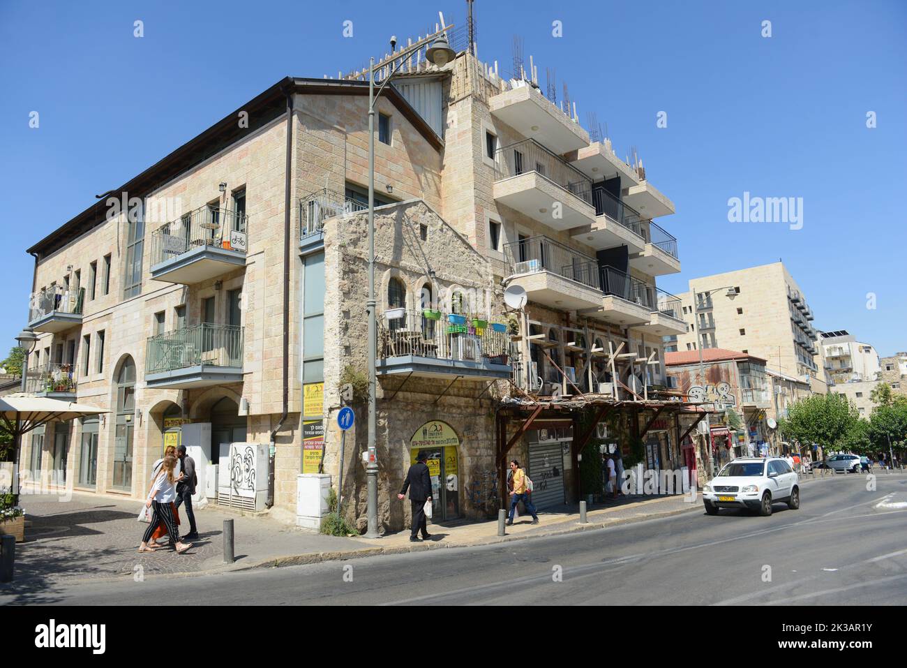 Old buildings replaced by new buildings in central Jerusalem, Israel ...