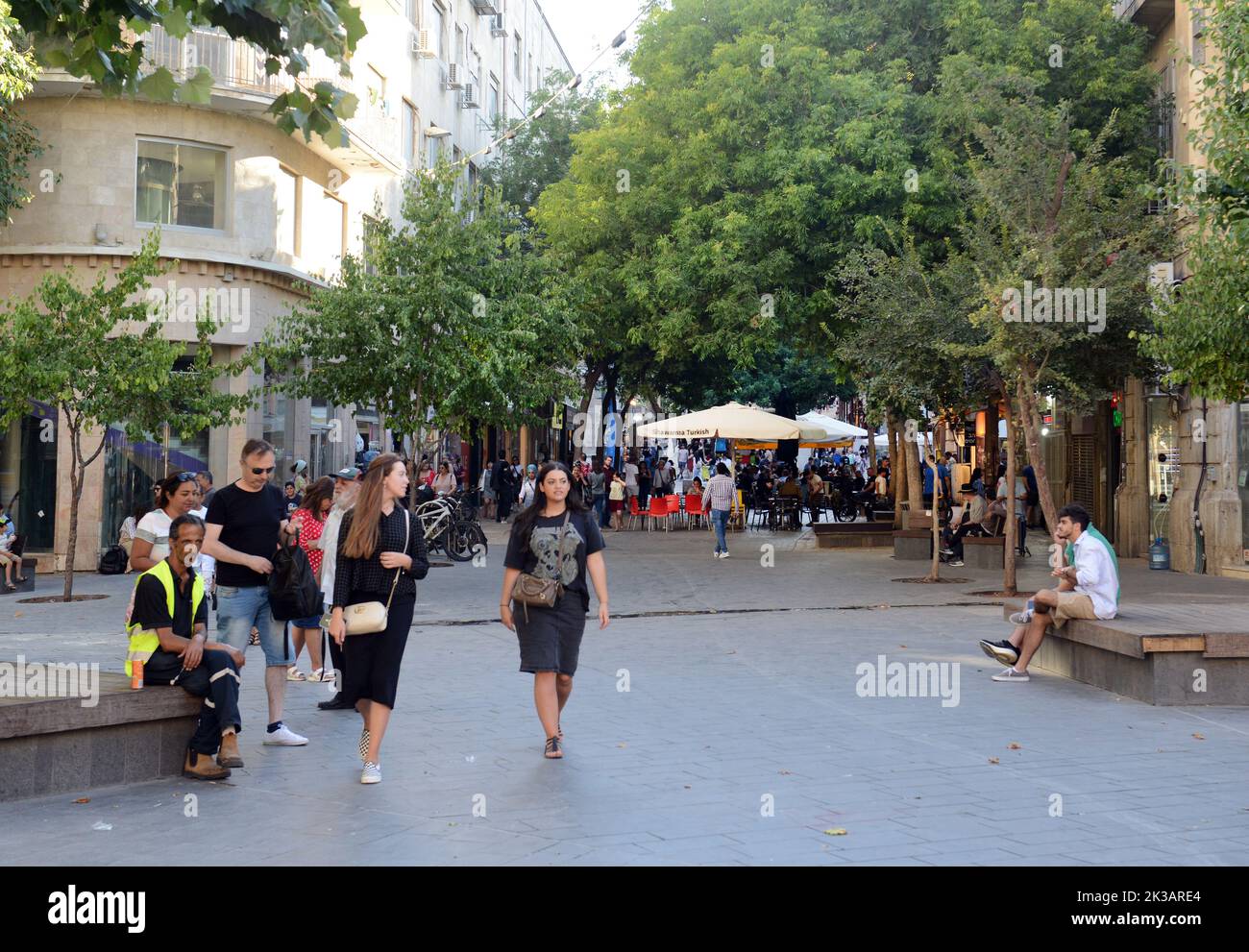 Ben Yehuda pedestrian street in the city center of Jerusalem, Israel ...