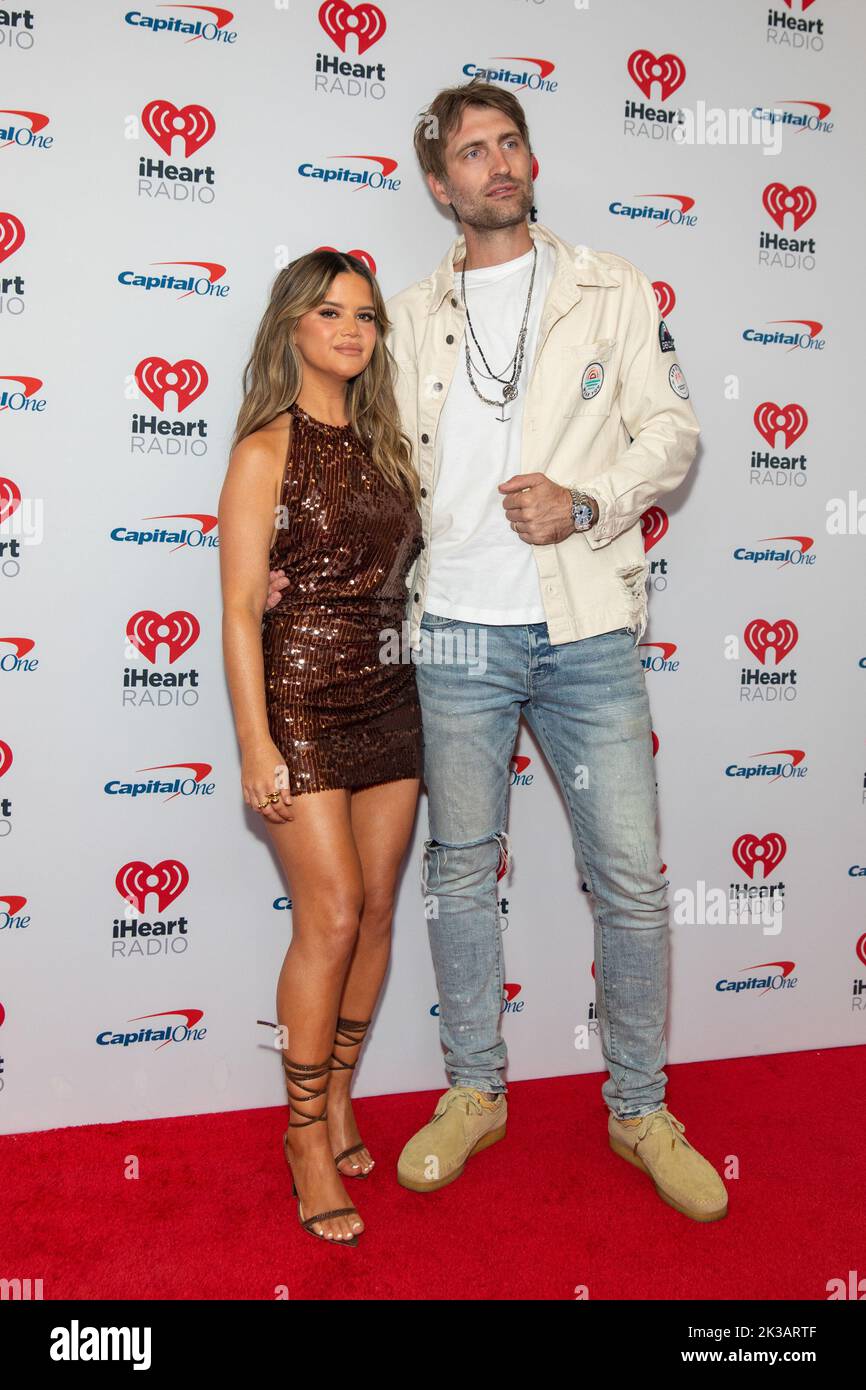 Maren Morris and Ryan Hurd arrive at the iHeartRadio Music Festival on ...