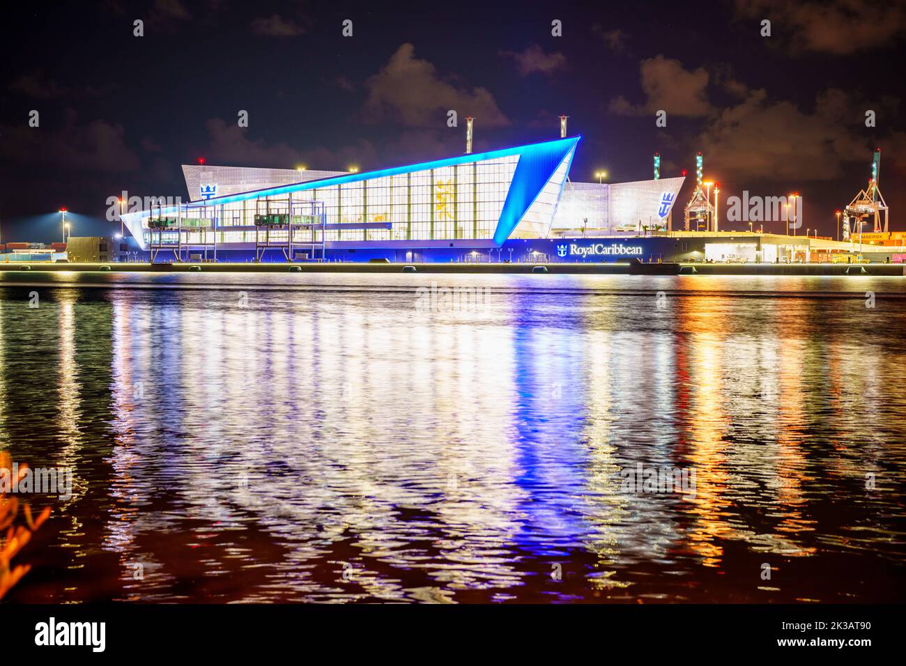 Miami, FL, USA - September 26, 2022: Night photo Royal Caribbean cruise ...