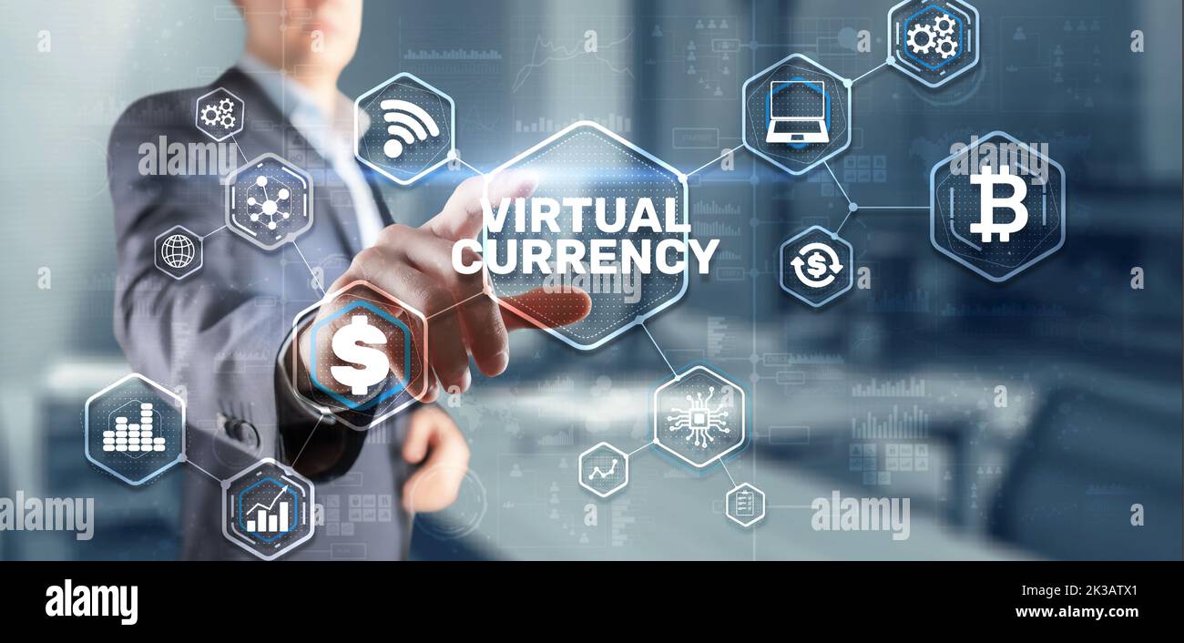 Virtual Currency Exchange Investment concept. Financial Technology ...