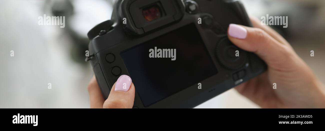 Female hands holding modern black hi-res stock photography and images ...