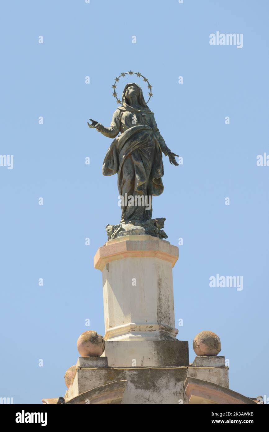 Statue on top of Terra Sancta Chapel in central Jerusalem, Israel Stock ...