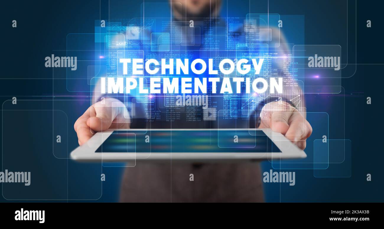 Person holding tablet, technology concept Stock Photo - Alamy