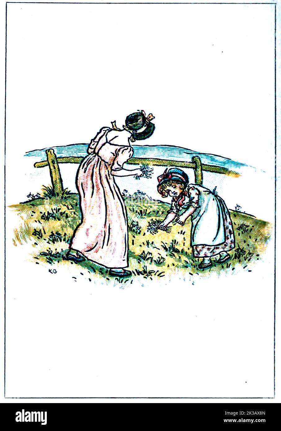 Kate Greenaway's Almanac for February 1893 Stock Photo - Alamy