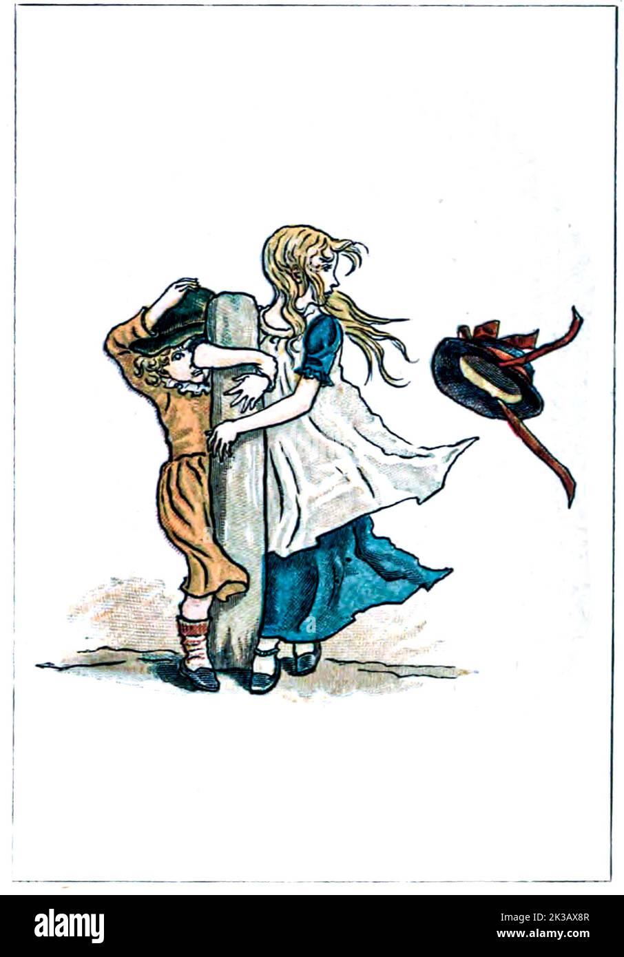 Kate Greenaway's Almanac for March 1893 Stock Photo - Alamy