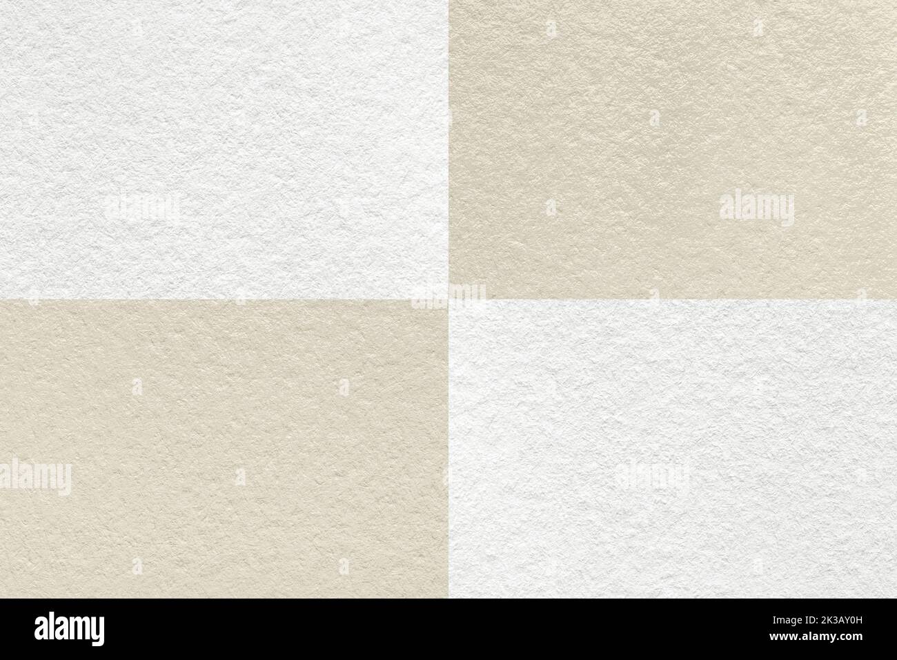 Texture of craft light beige and white paper background with cells ...