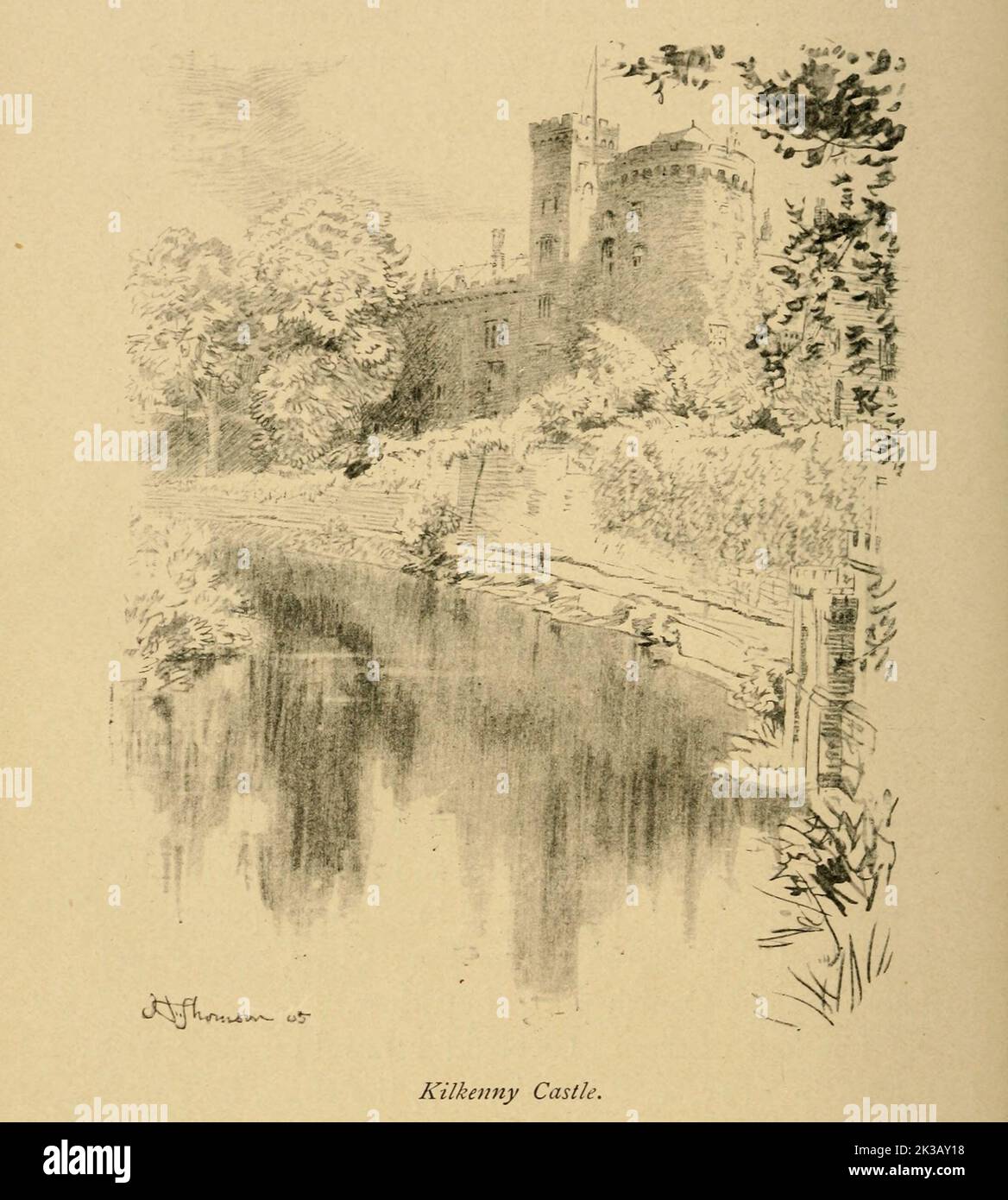 Kilkenny castle engraving hi-res stock photography and images - Alamy