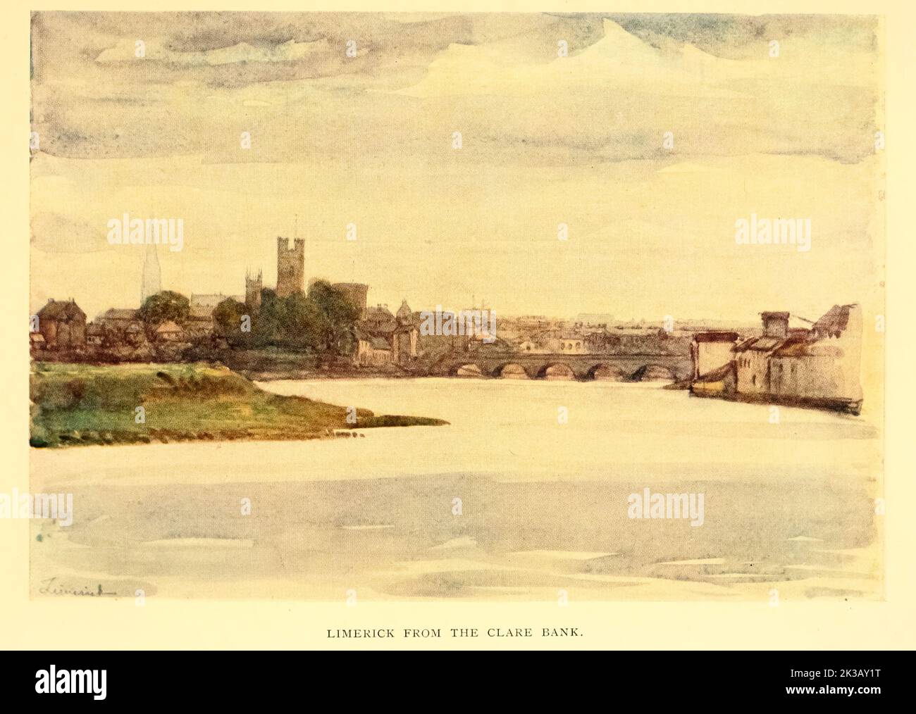 LIMERICK FROM THE CLARE BANK illustrated by Hugh Thomson from the book ...