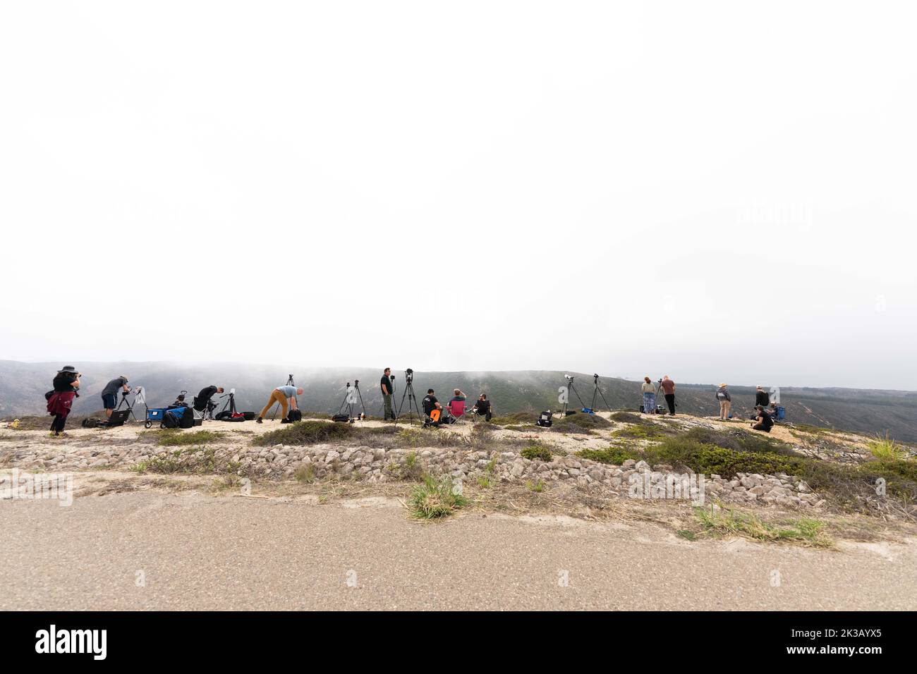 Sep 24, 2022; Lompoc, California, USA; Photographers prepare to ...