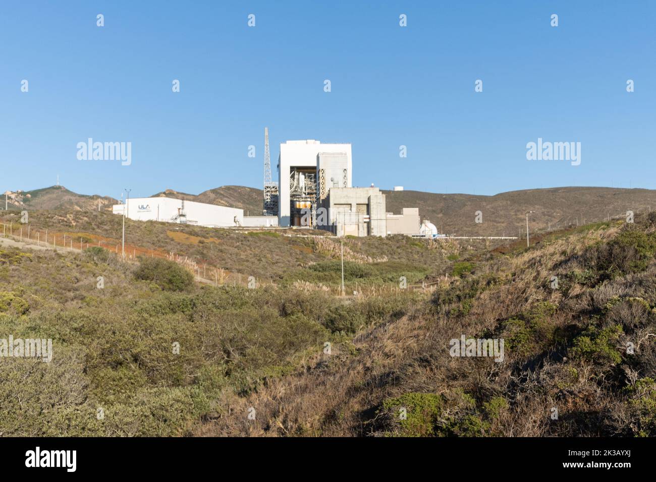 Sep 24, 2022; Lompoc, California, USA; The Delta IV Heavy sits inside ...