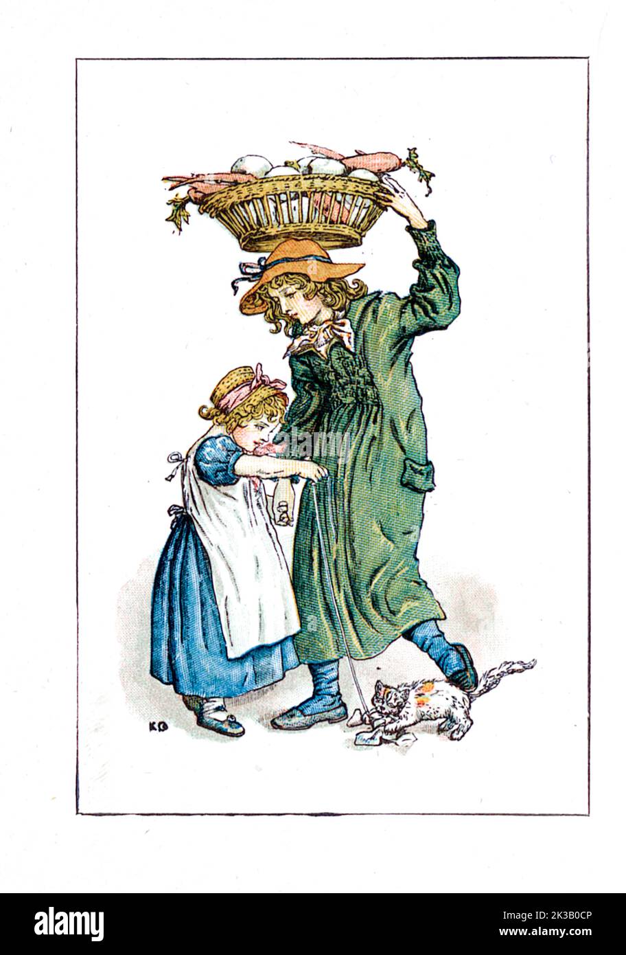 Kate Greenaway's Almanac for Spring April 1928 Stock Photo - Alamy