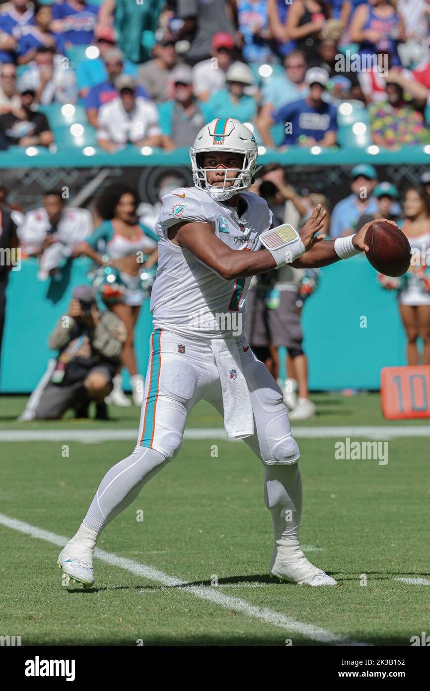 Sunday, September 25, 2022; Miami Gardens, FL USA; Miami Dolphins quarterback Tua Tagovailoa (1 ...