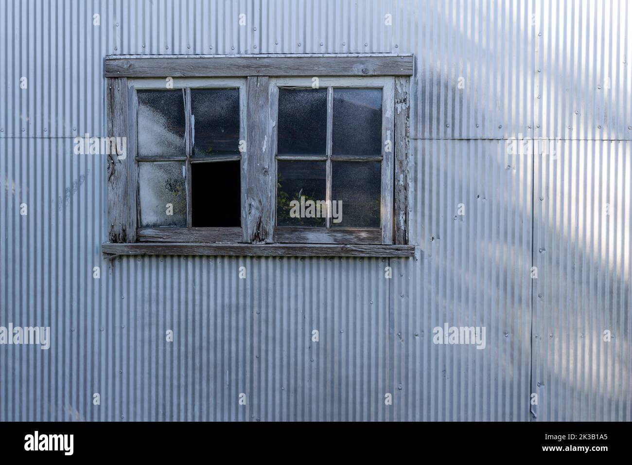 Abstract texture background of a rustic old wood framed glass window on ...