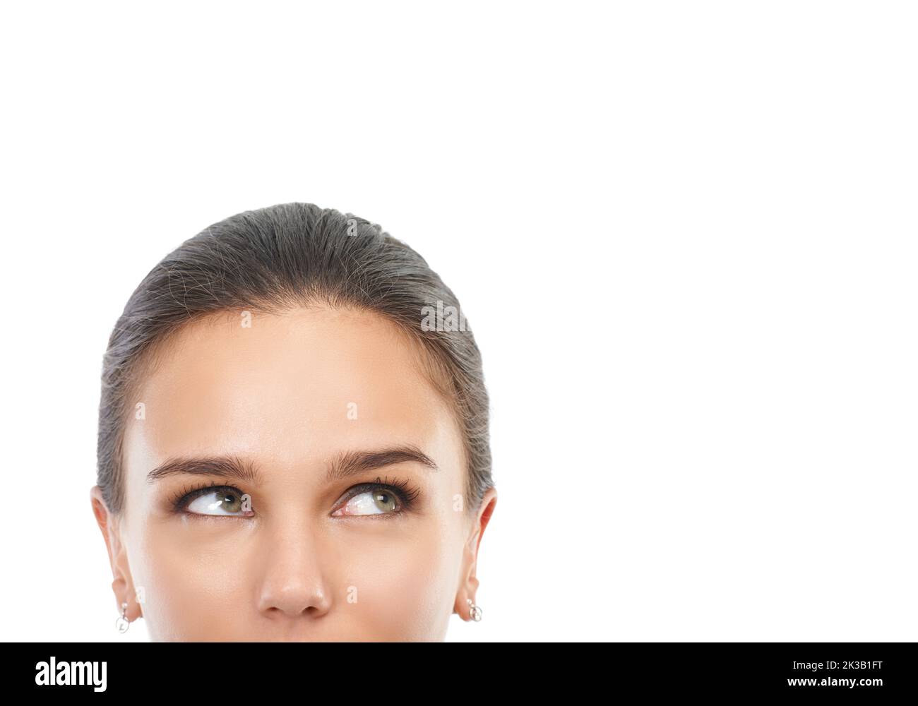 Person looking away white background hi-res stock photography and ...