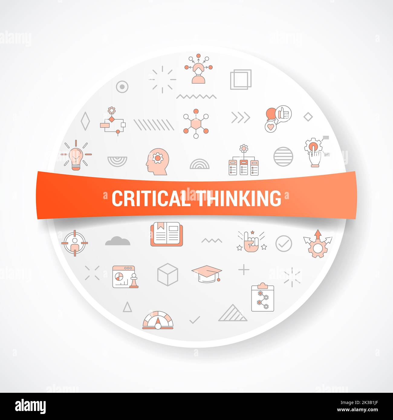 critical thinking concept with icon concept with round or circle shape ... critical thinking concept with icon concept with round or circle shape ...