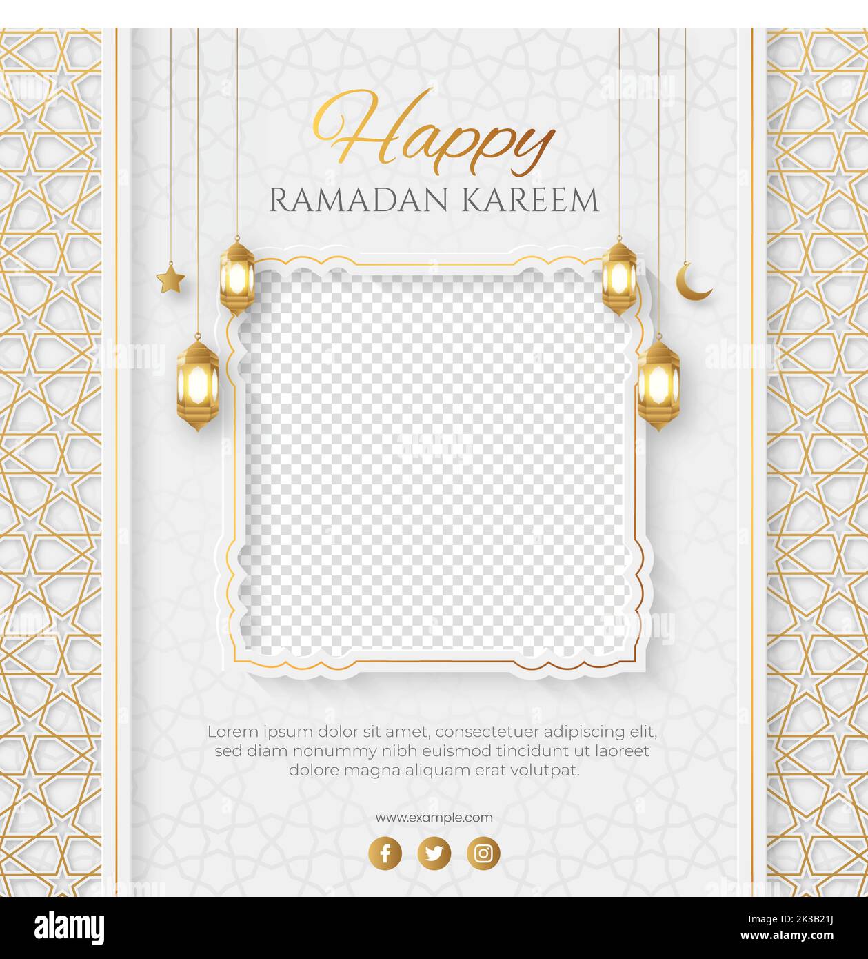 Ramadan Kareem Golden Luxury Social Media Post with Arabic Style ...