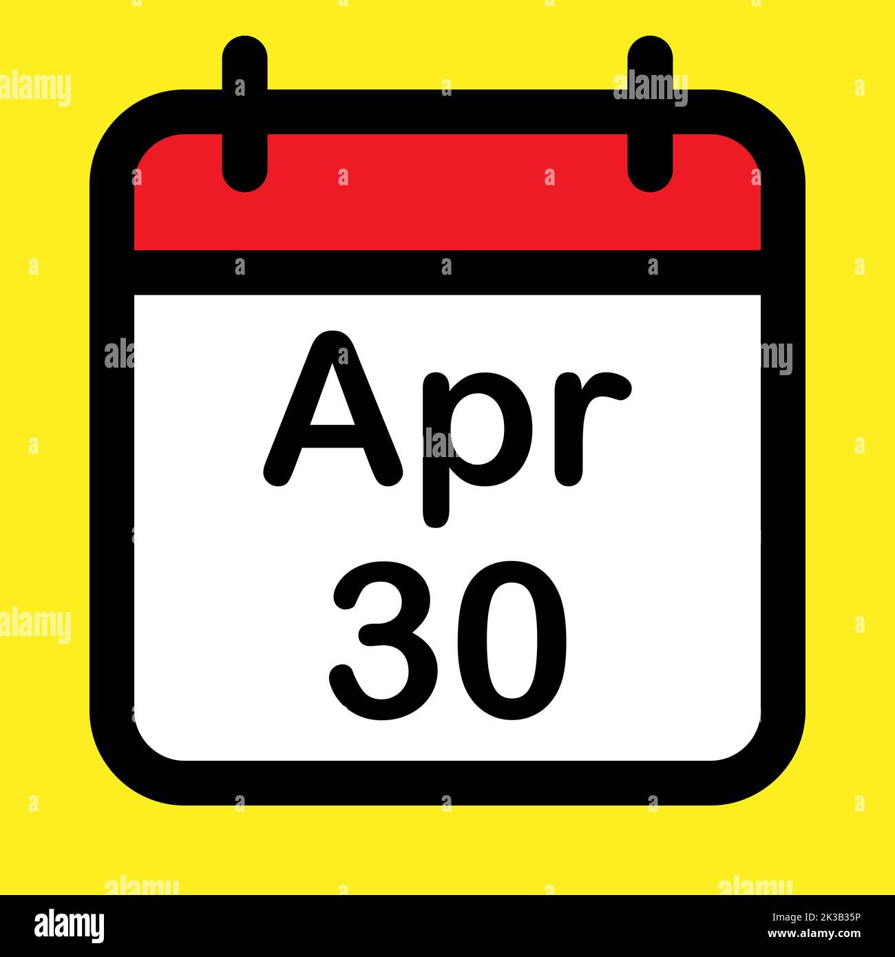 Calender icon thirtieth April, vector illustration Stock Vector Image ...