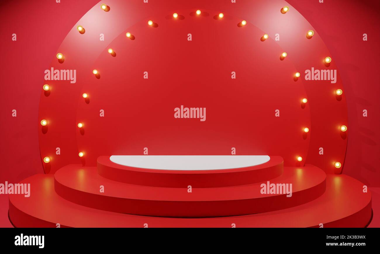 red podium in the red room.3d rendering Stock Photo - Alamy