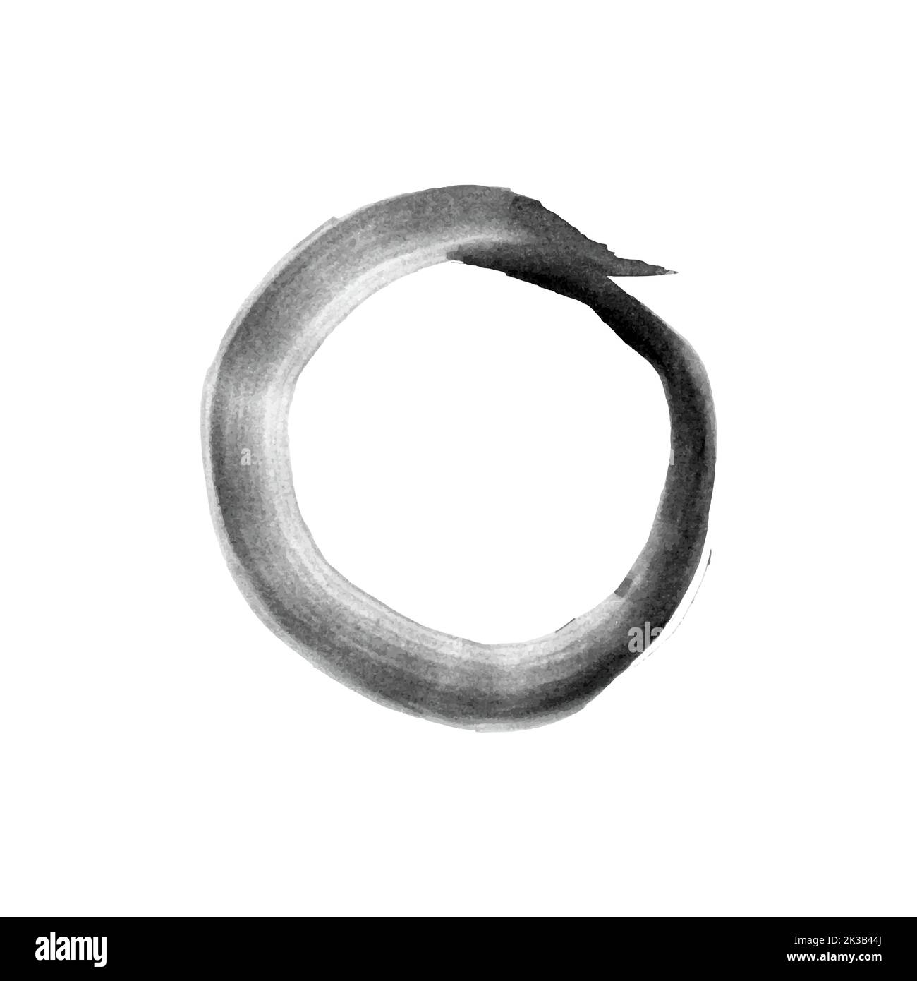 Enso, hand-drawn watercolor circle on white paper, The enso symbolizes ...
