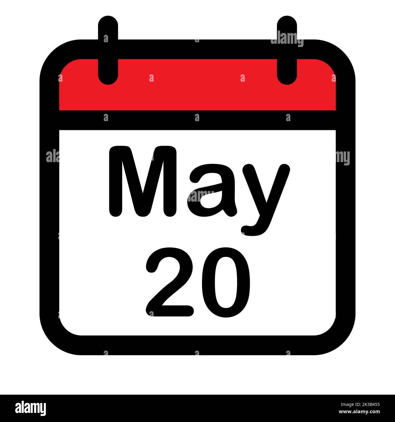 Calendar icon with twentieth may, vector illustration Stock Vector ...