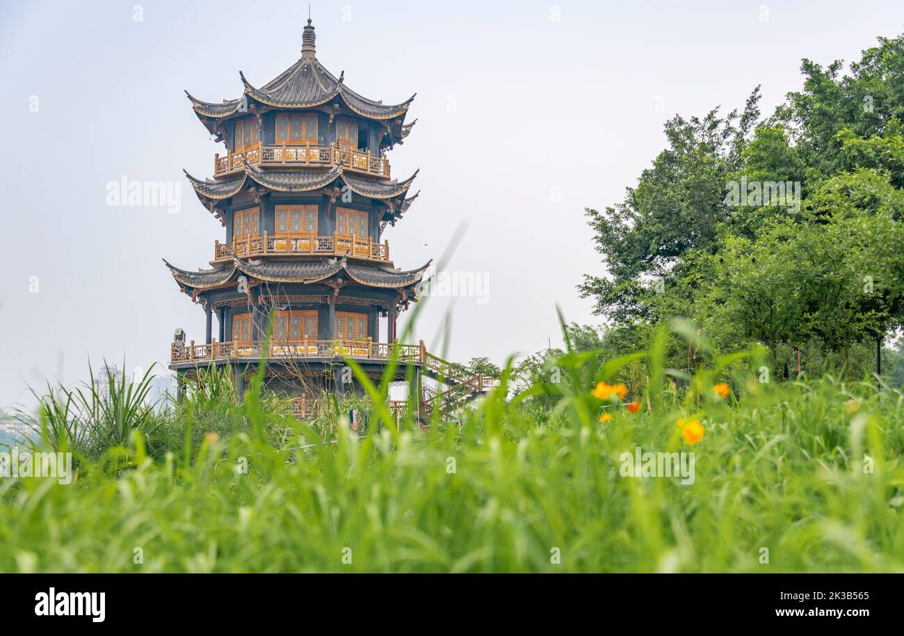 The pagoda of Jiading Square, Leshan, Sichuan, China Stock Photo - Alamy