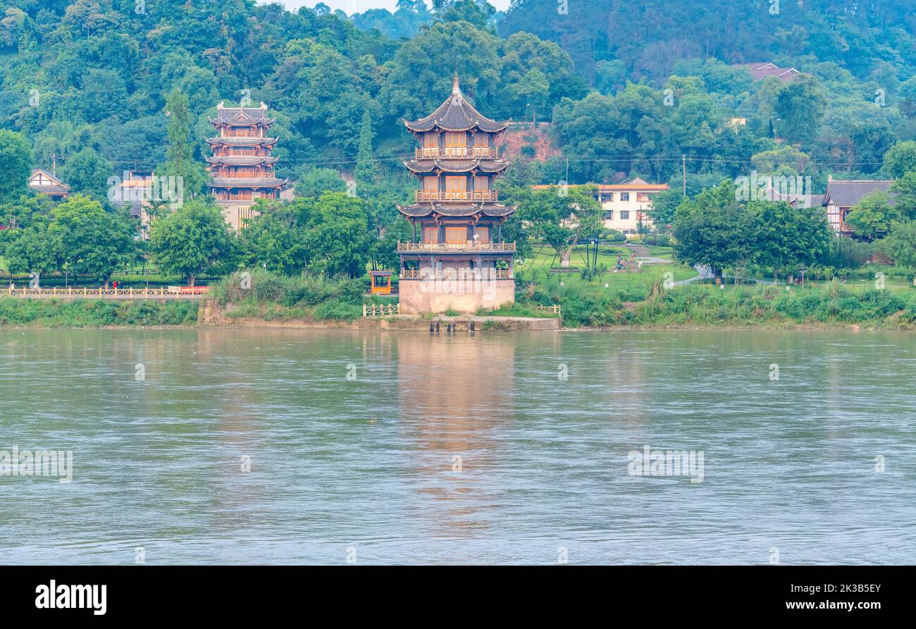 The pagoda of Jiading Square, Leshan, Sichuan, China Stock Photo - Alamy