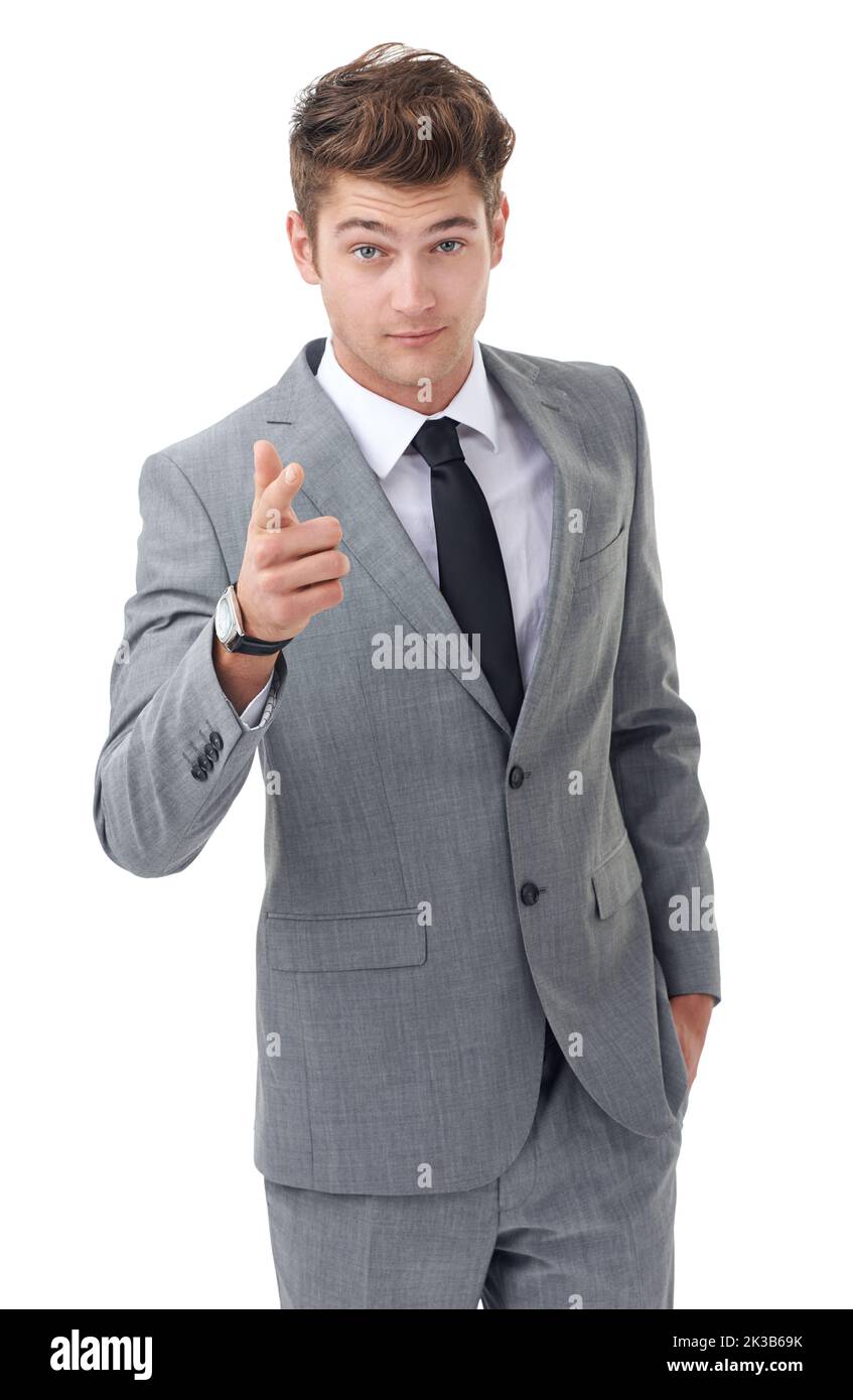 Its time to step up. A handsome young businessman isolated on white ...